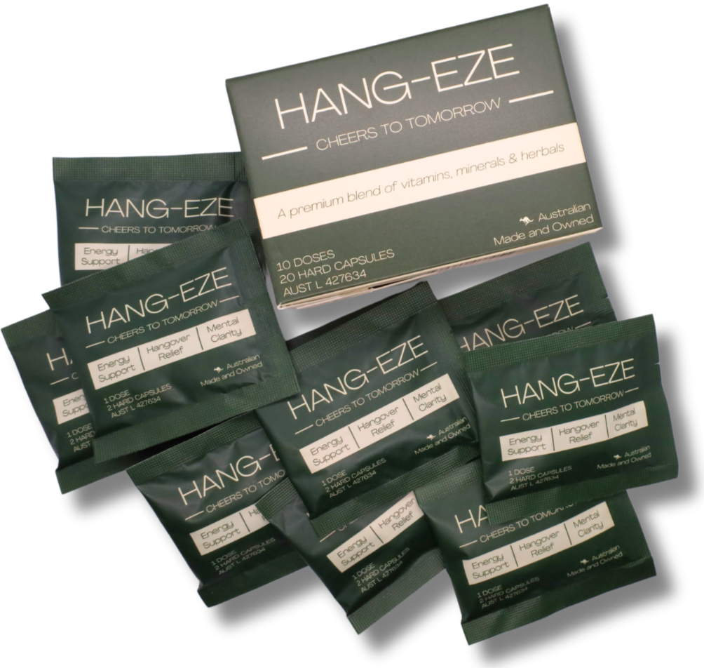 HANG-EZE 10 PACK - NATURAL HANGOVER RELIEF + ENERGY + CLARITY CAPSULES