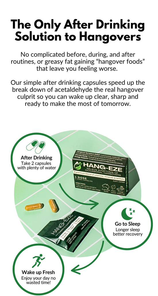 HANG-EZE Australian Made Natural Occasional Hangover Symptom Relief